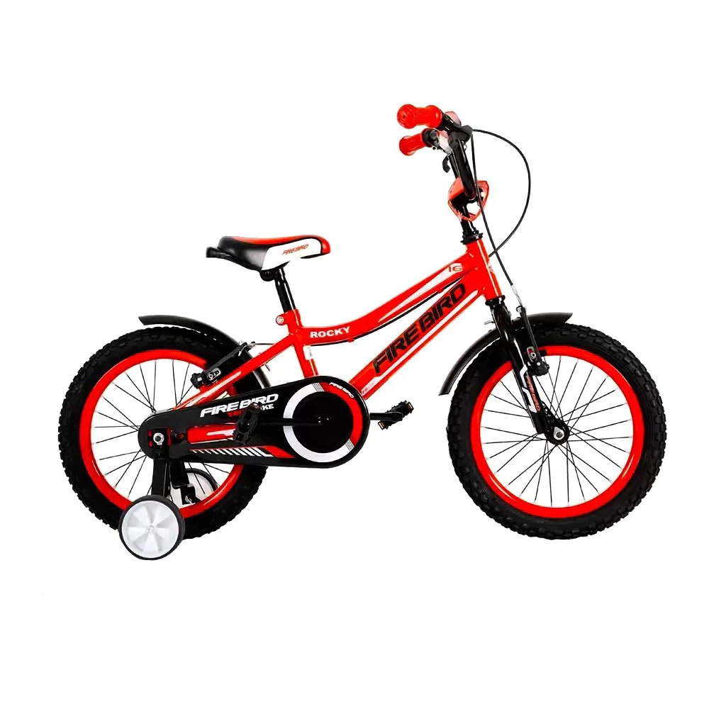 Bicicleta para niños Fire Bird Rocky con rueditas R16 Roja - Startlap