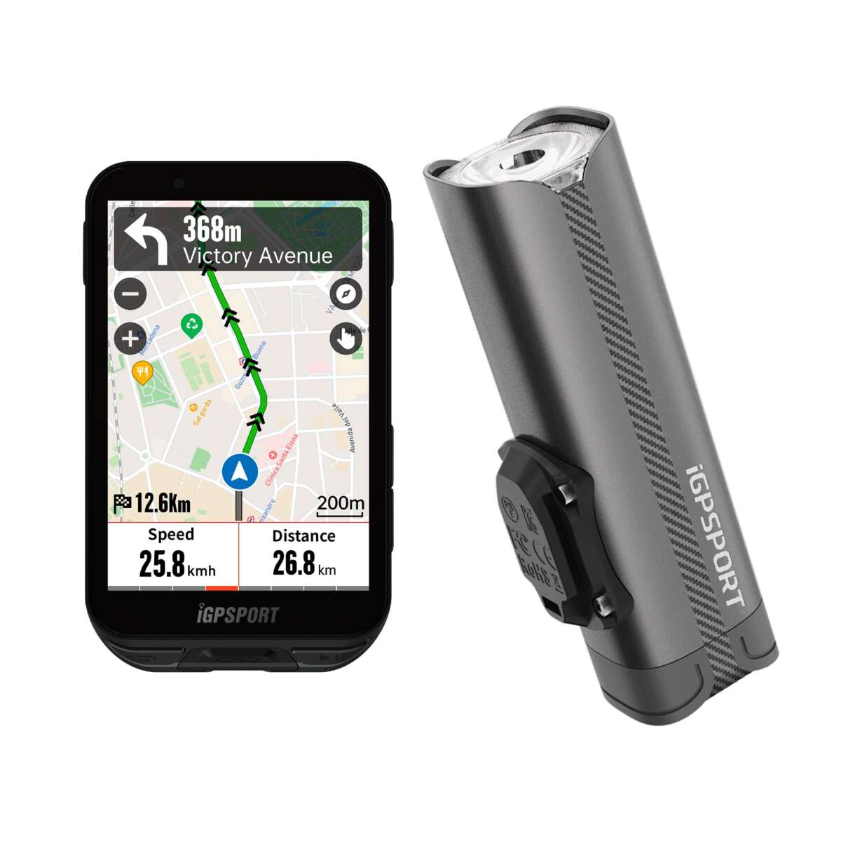 Combo Ciclocomputardor iGPSPORT iGS800 + Luz Delantera VS 800 - Startlap